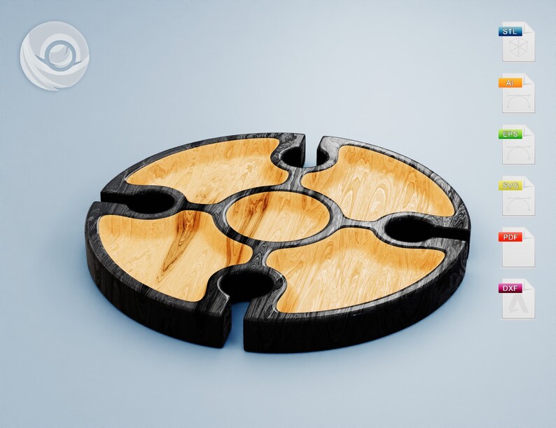 STL, Dxf, Svg Files Wooden Tray Perfect for Food Holder/bbq, Serve ...