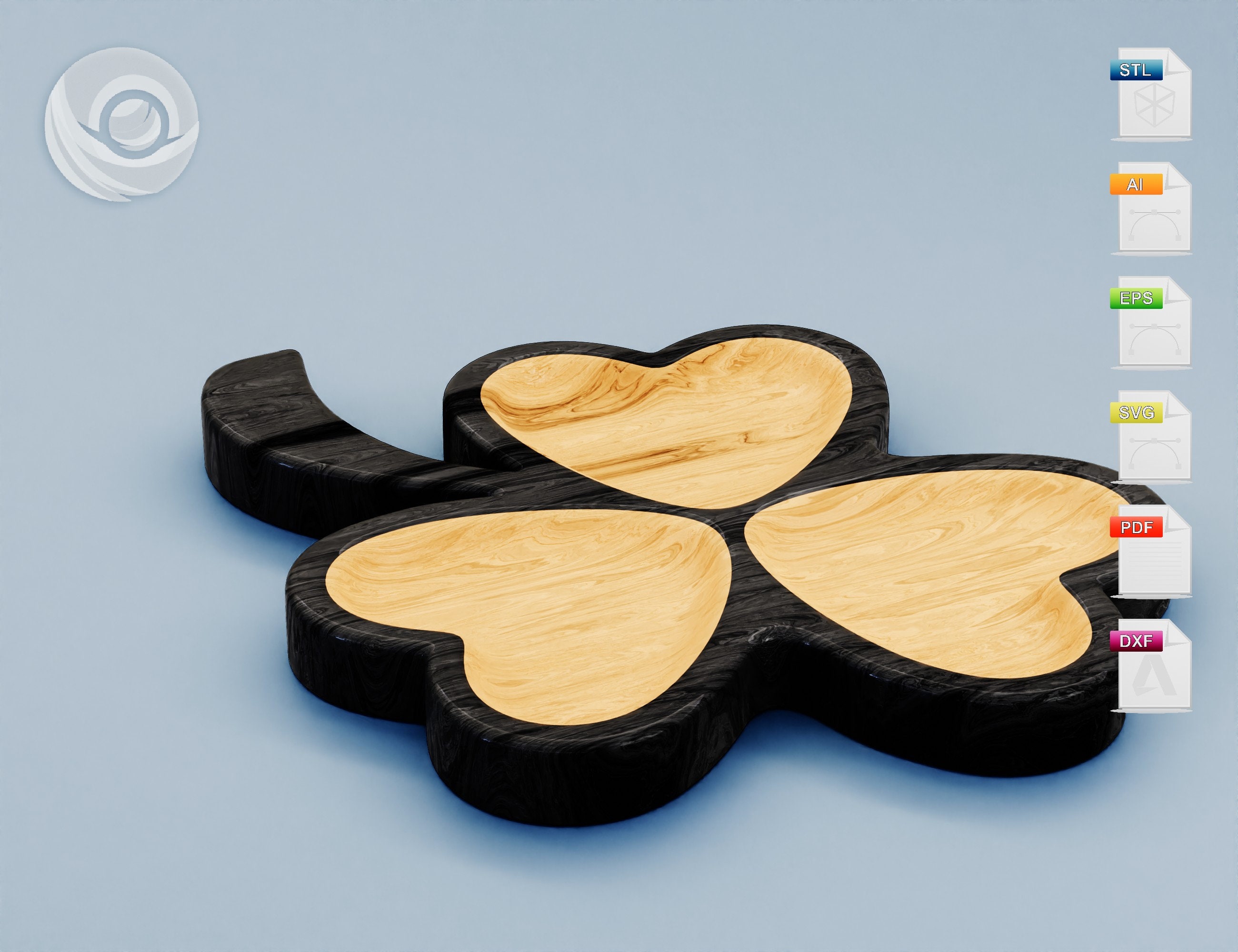 2 Lucky Clover Leaf Catchall Tray CNC Router Files, Appetizer Plate ...