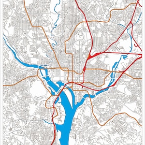 Washington DC Multylayer Map SVG, PDF, Eps, Ai Dxf Files for Laser ...