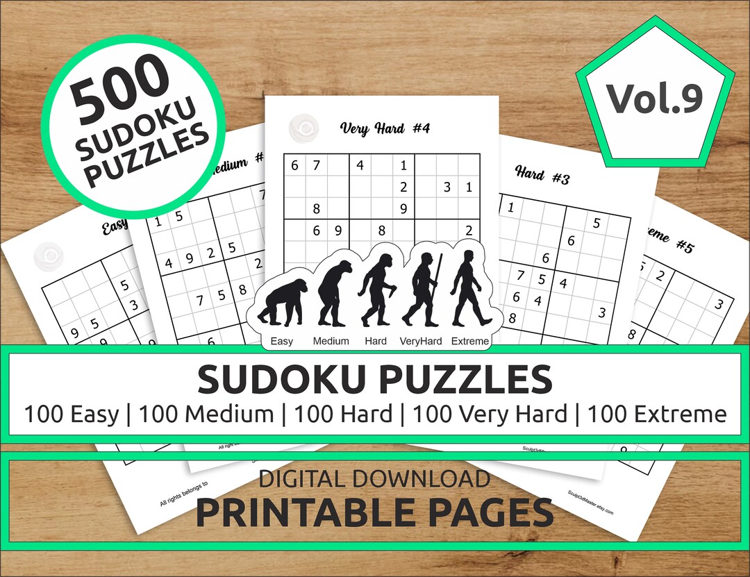Sudoku Puzzles - Volume 9 | 100 Easy 100 Medium 100 Hard 100 Very Hard ...