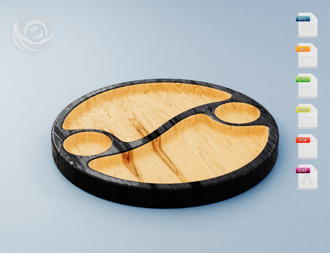 Wooden Serving Tray for Cnc Router, Instant Download STL, DXF, SVG ...
