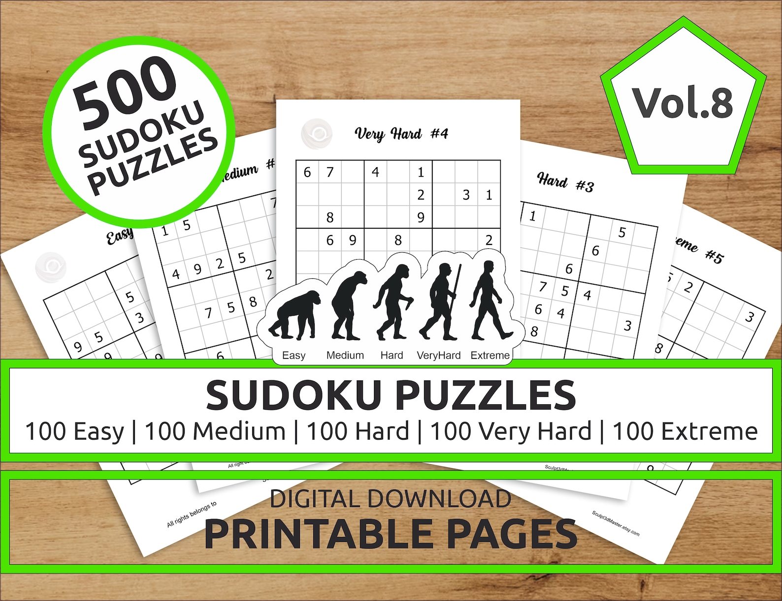 Sudoku Puzzles - Volume 8 | 100 Easy 100 Medium 100 Hard 100 Very Hard ...