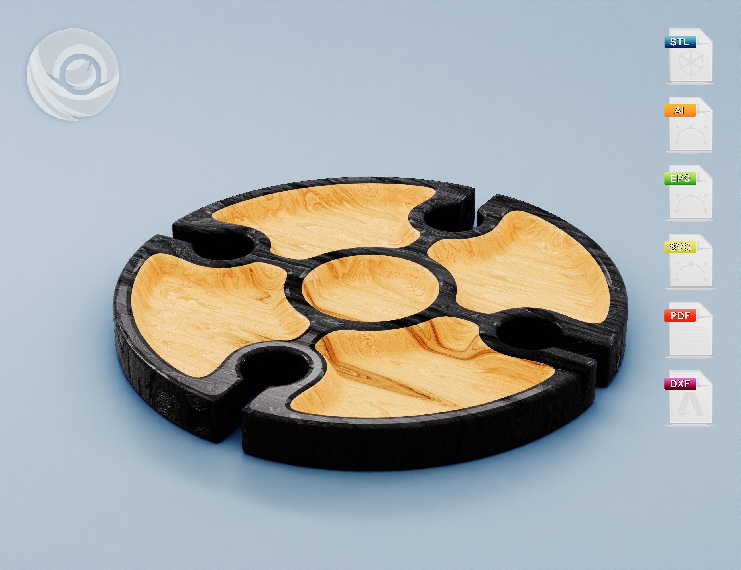 STL Dxf Svg Files Wooden Tray Perfect for Food Holder/bbq - Etsy