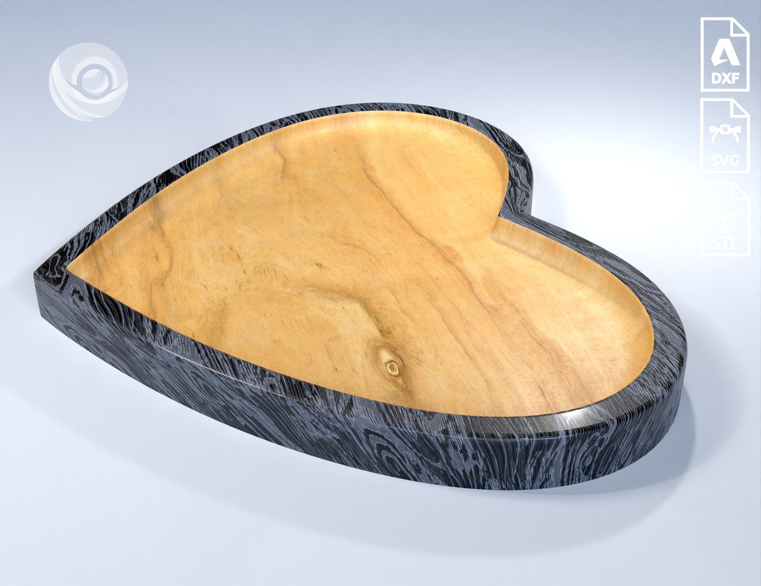 STL DXF SVG Files Heart Tray for Cnc Router Salad Platter - Etsy
