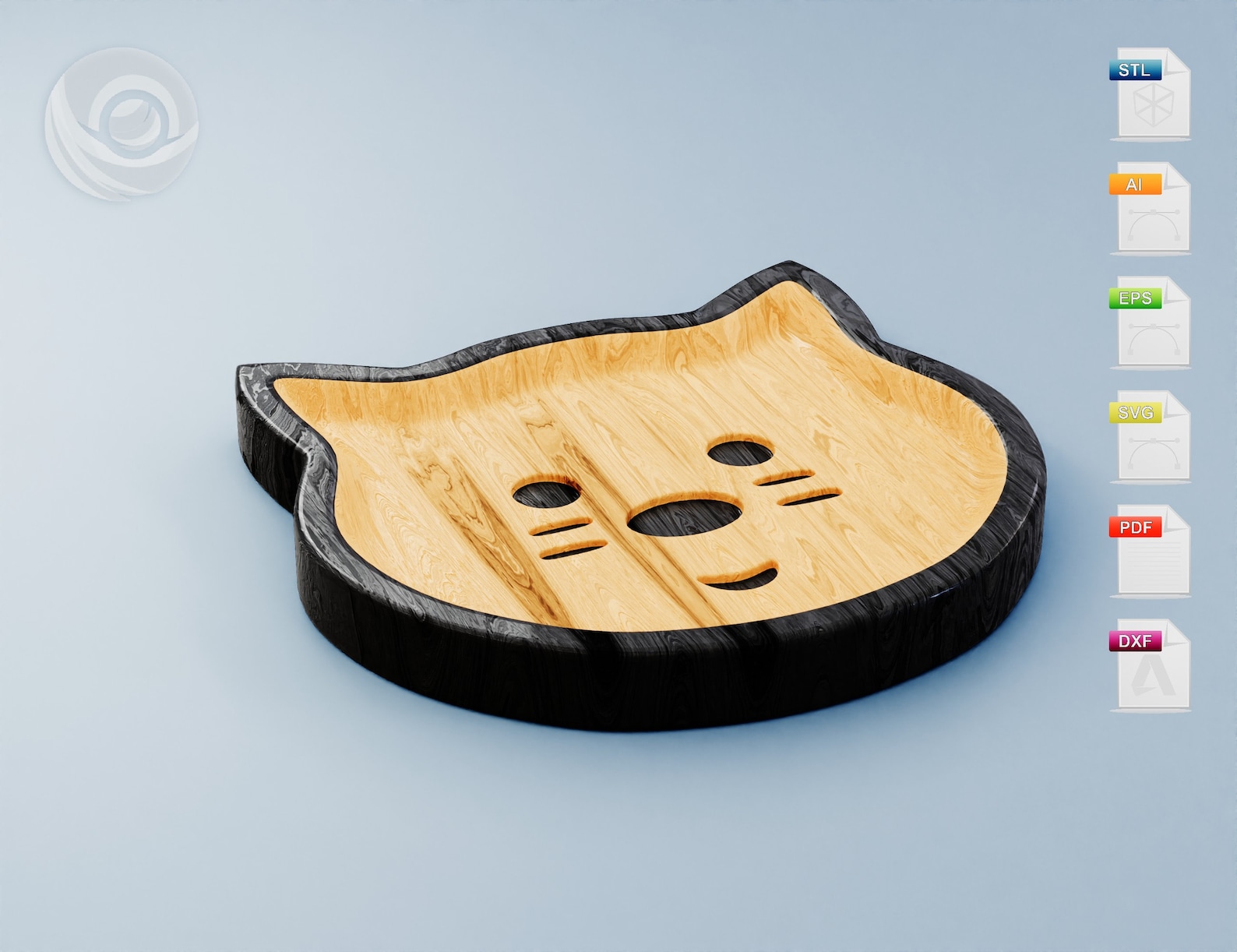 Cat Wooden Bowl for Cnc Router, Serving Plate STL, DXF, SVG Files - Etsy