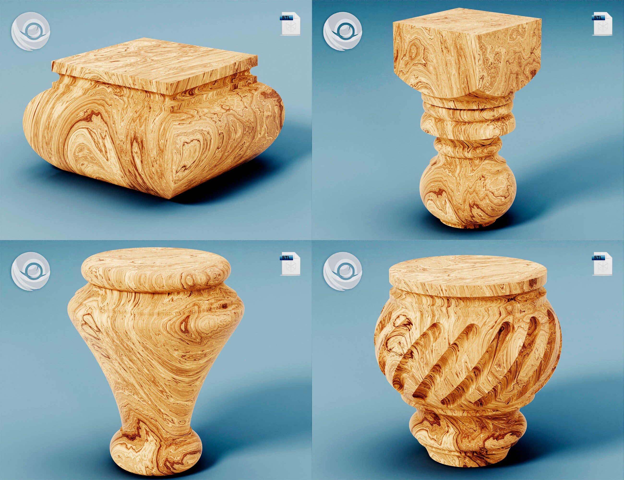 DIY CNC Router Templates Bundle for Custom Furniture Table Legs STL ...