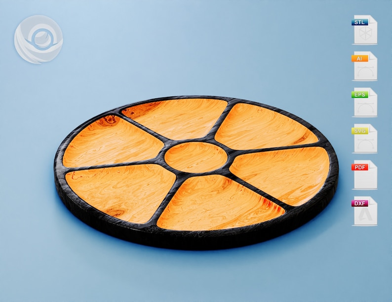 STL, DXF, SVG Files of Large Wooden Tray Sauce Bowl for Cnc Router ...