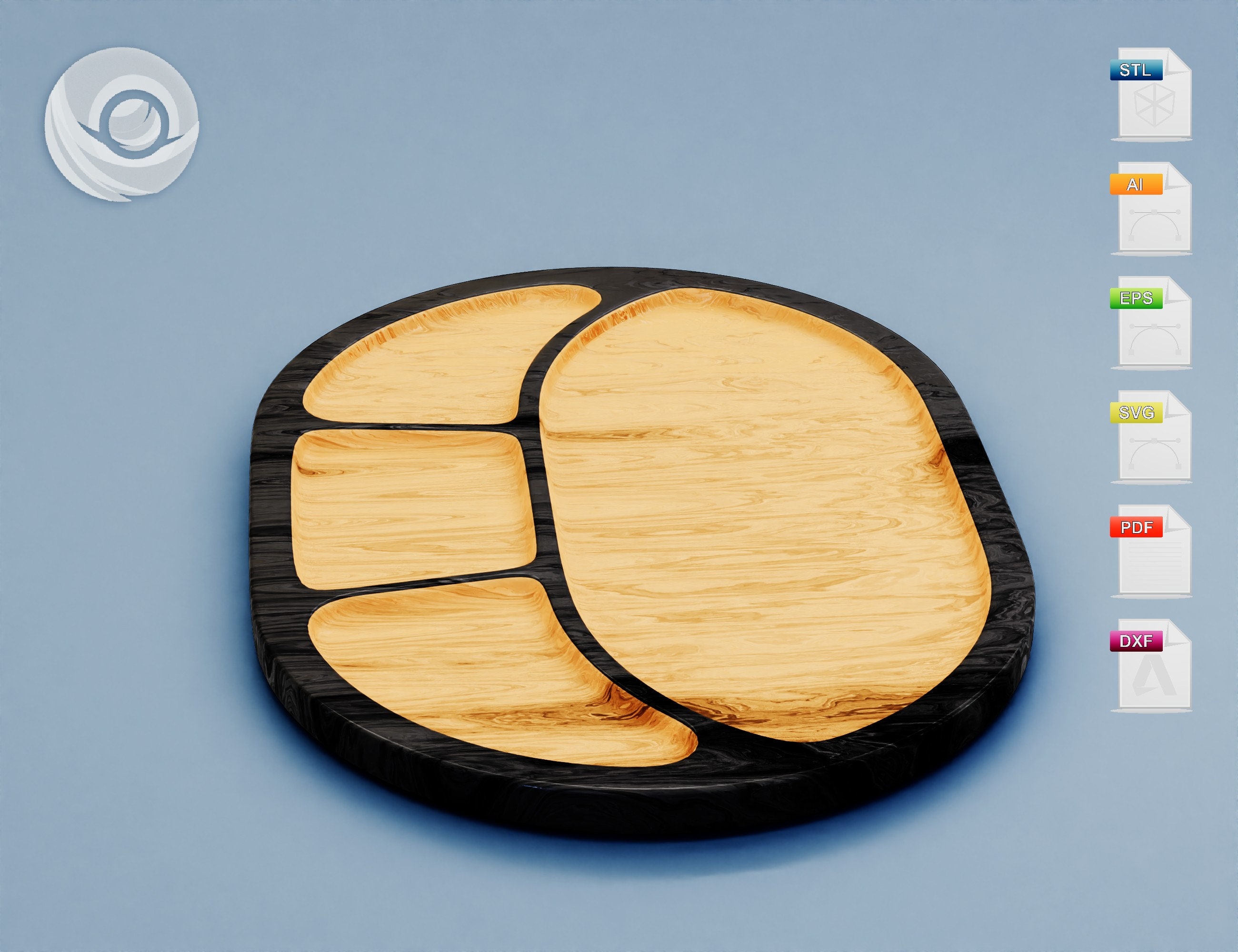 Large Wooden Tray Files for Cnc Router, Instant Download STL, DXF, SVG ...