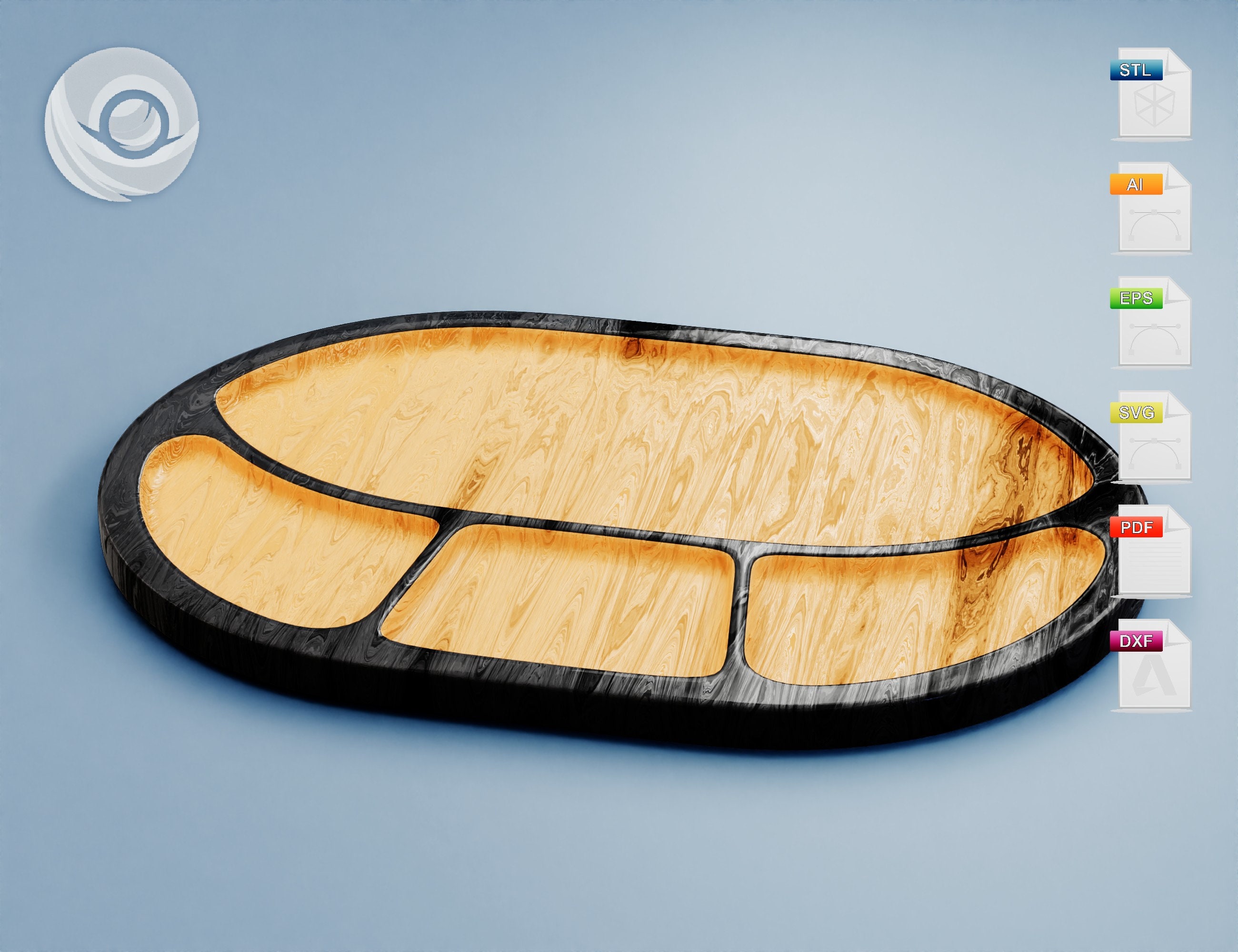 Large Wooden Tray Files for Cnc Router, Instant Download STL, DXF, SVG ...