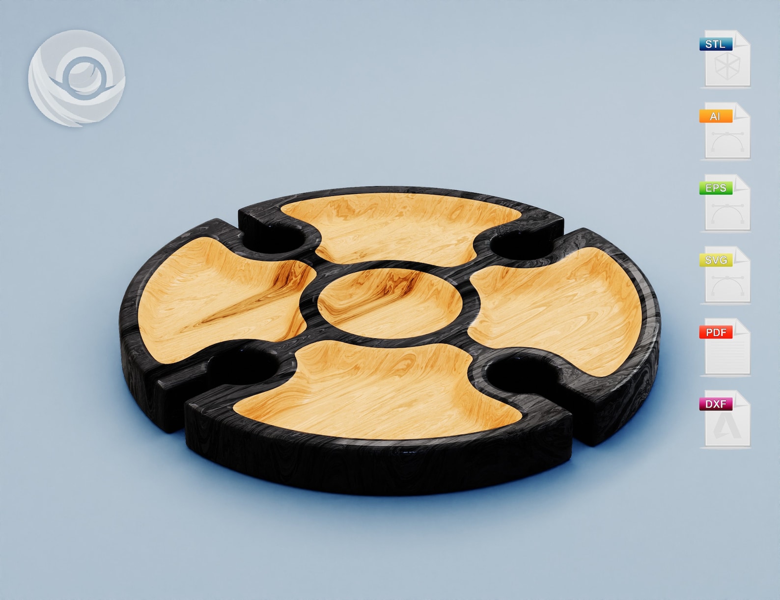 STL Dxf Svg Files Wooden Tray Perfect for Food Holder/bbq - Etsy