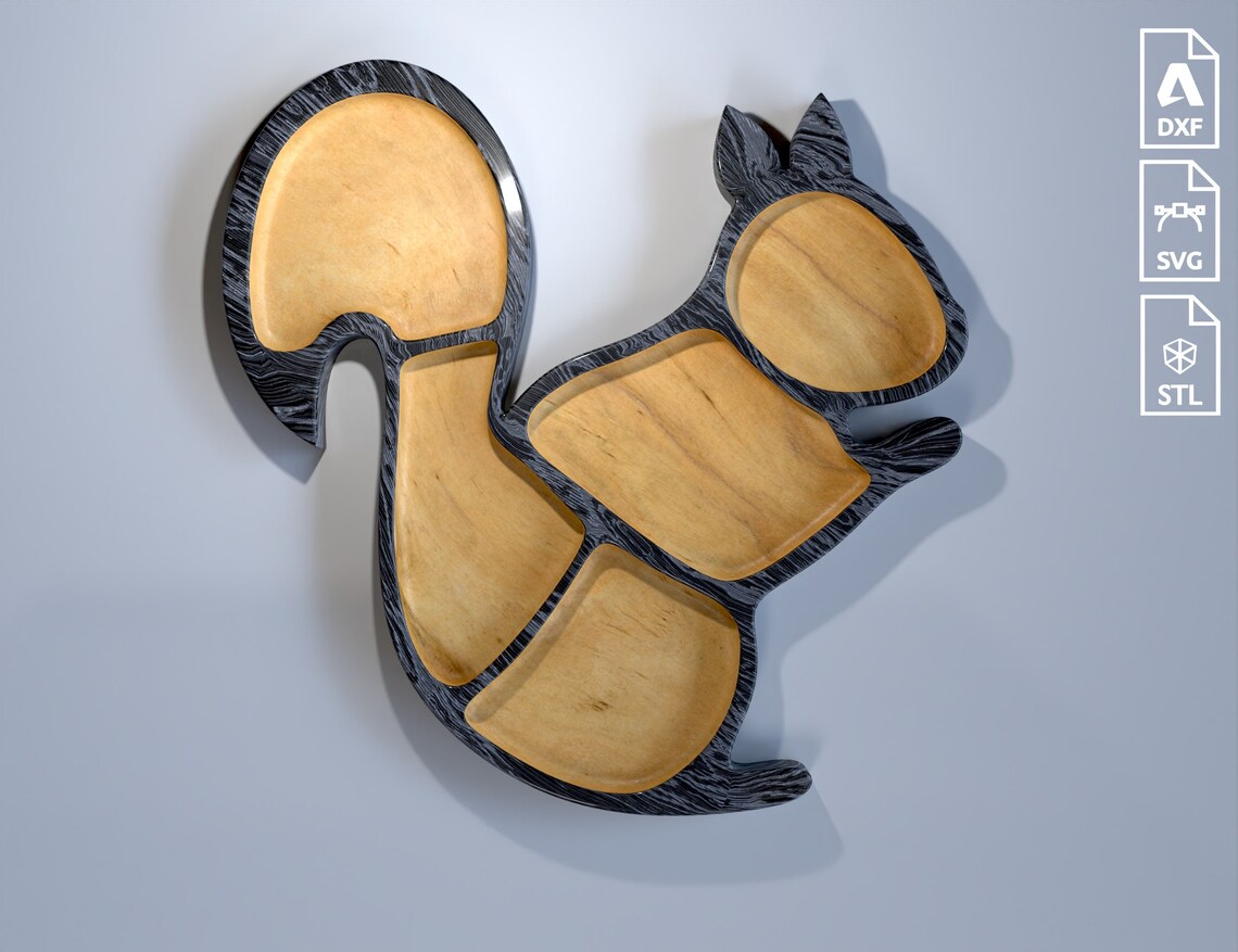 Squirrel Combination Tray Baby Plate for Cnc Router STL | Etsy