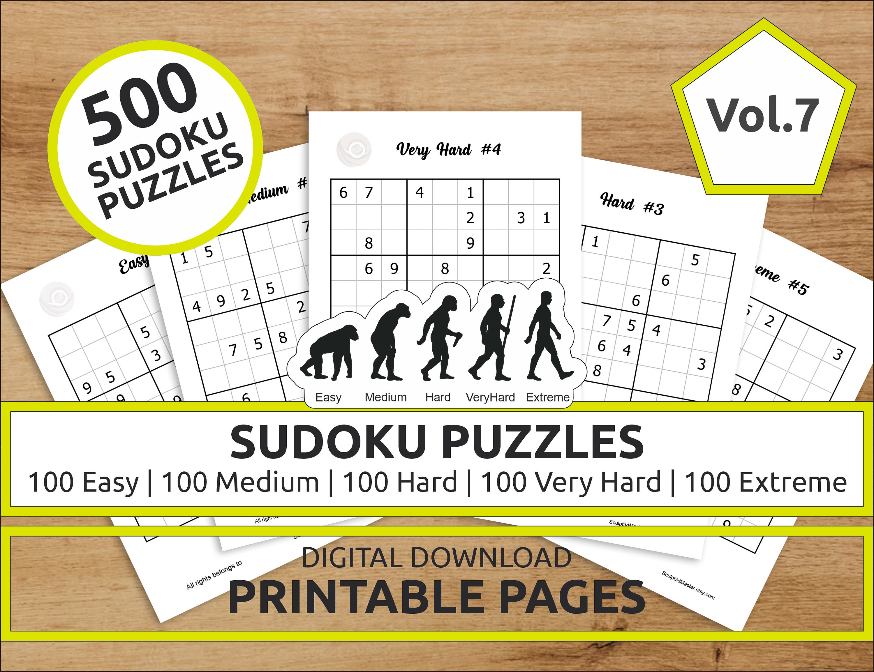 Sudoku Puzzles - Volume 7 | 100 Easy 100 Medium 100 Hard 100 Very Hard ...