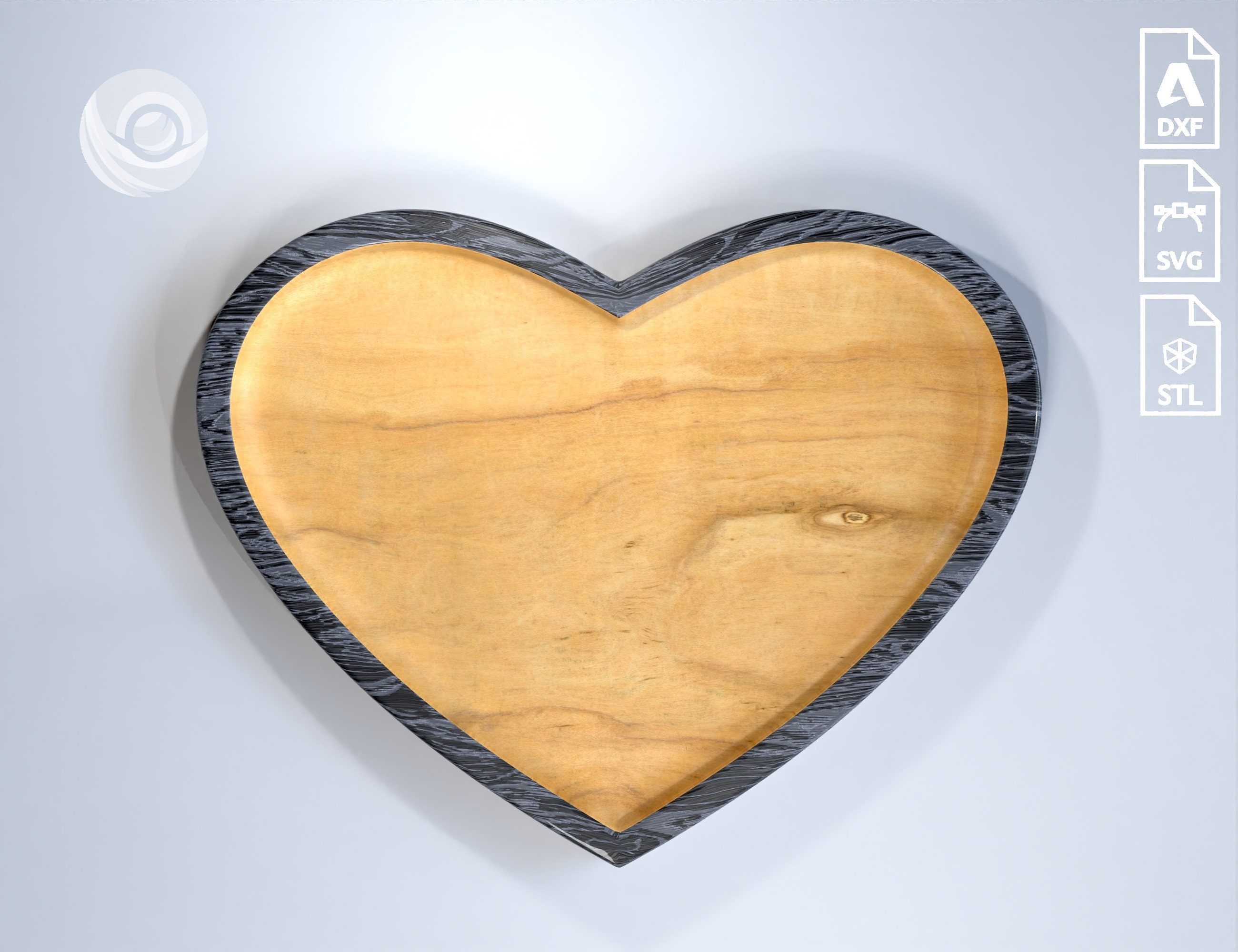 STL DXF SVG Files Heart Tray for Cnc Router Salad Platter - Etsy
