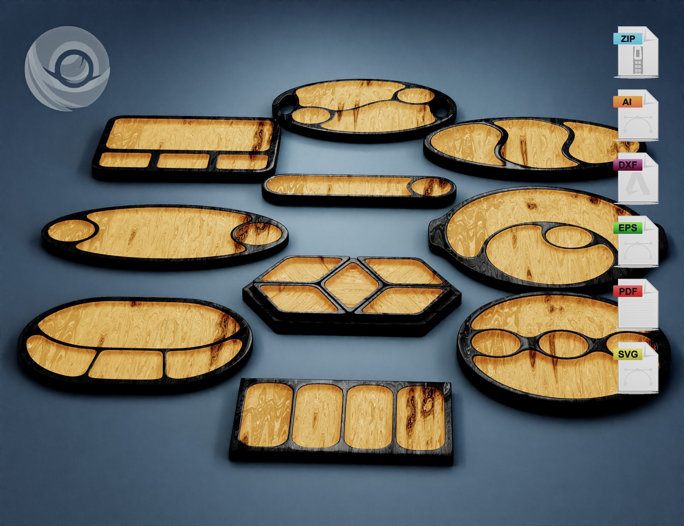 Set of Custom Rolling Tray Cnc Router Files, STL 3d Print Files, Router ...