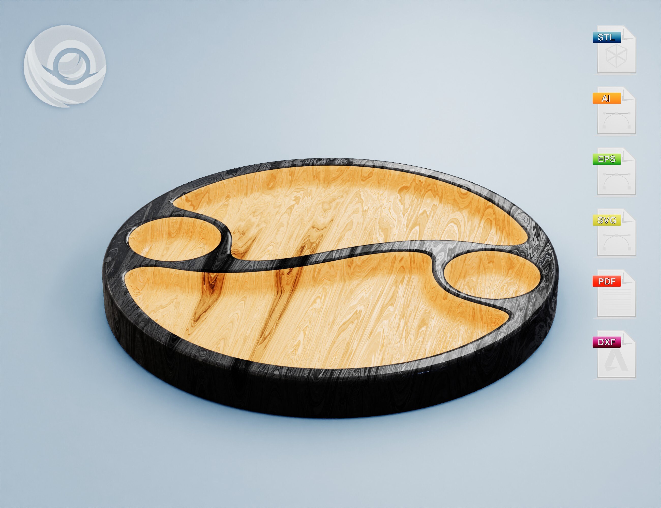 Wooden Serving Tray for Cnc Router, Instant Download - STL, DXF, SVG ...