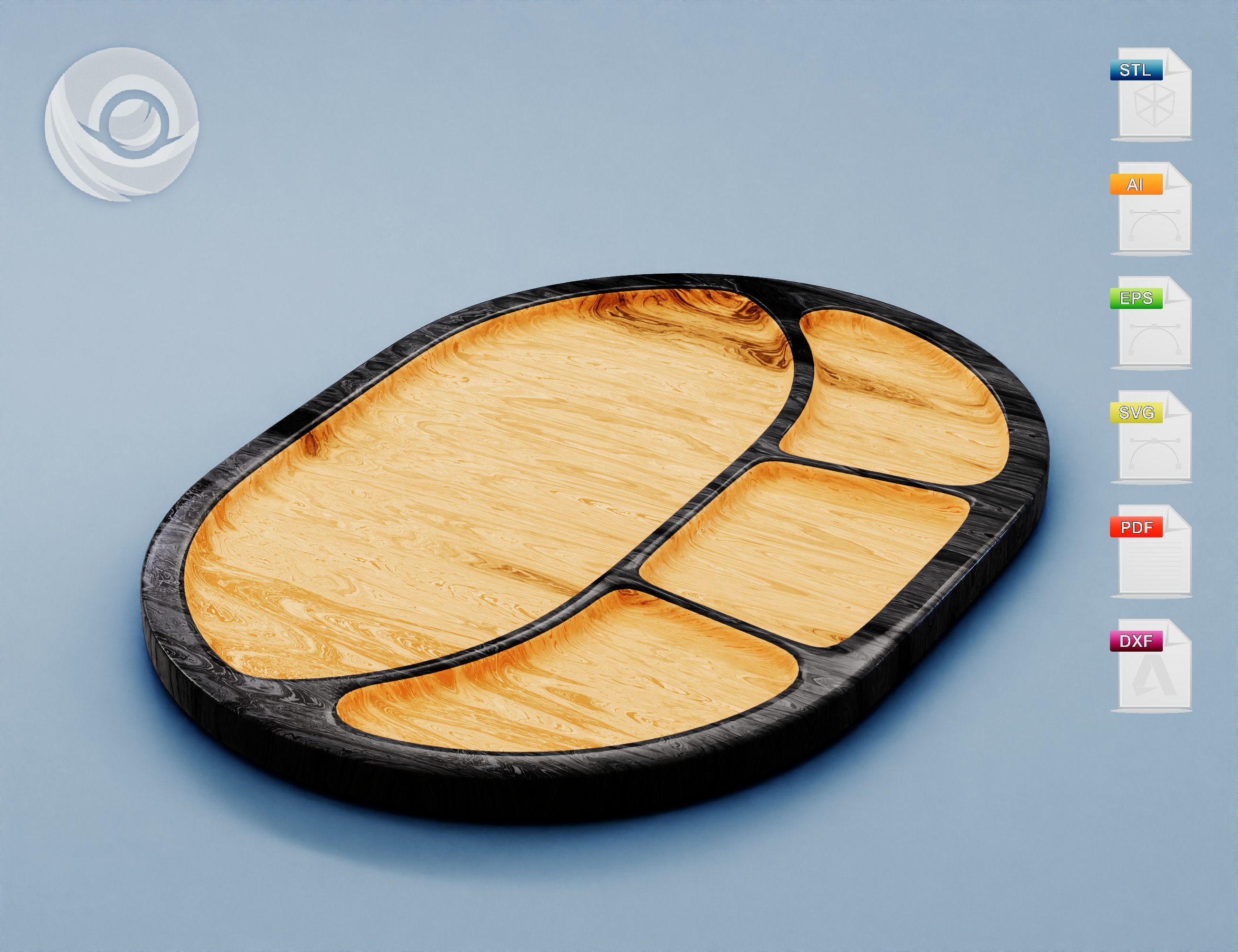 Large Wooden Tray Files for Cnc Router, Instant Download STL, DXF, SVG ...