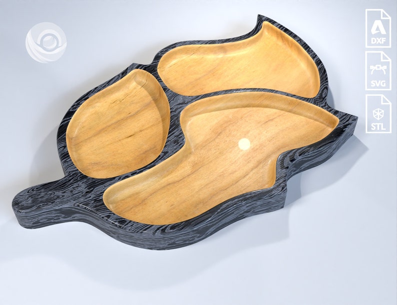 Wooden Serving Board for Nuts With Leaf Shape for CNC Routers - Etsy