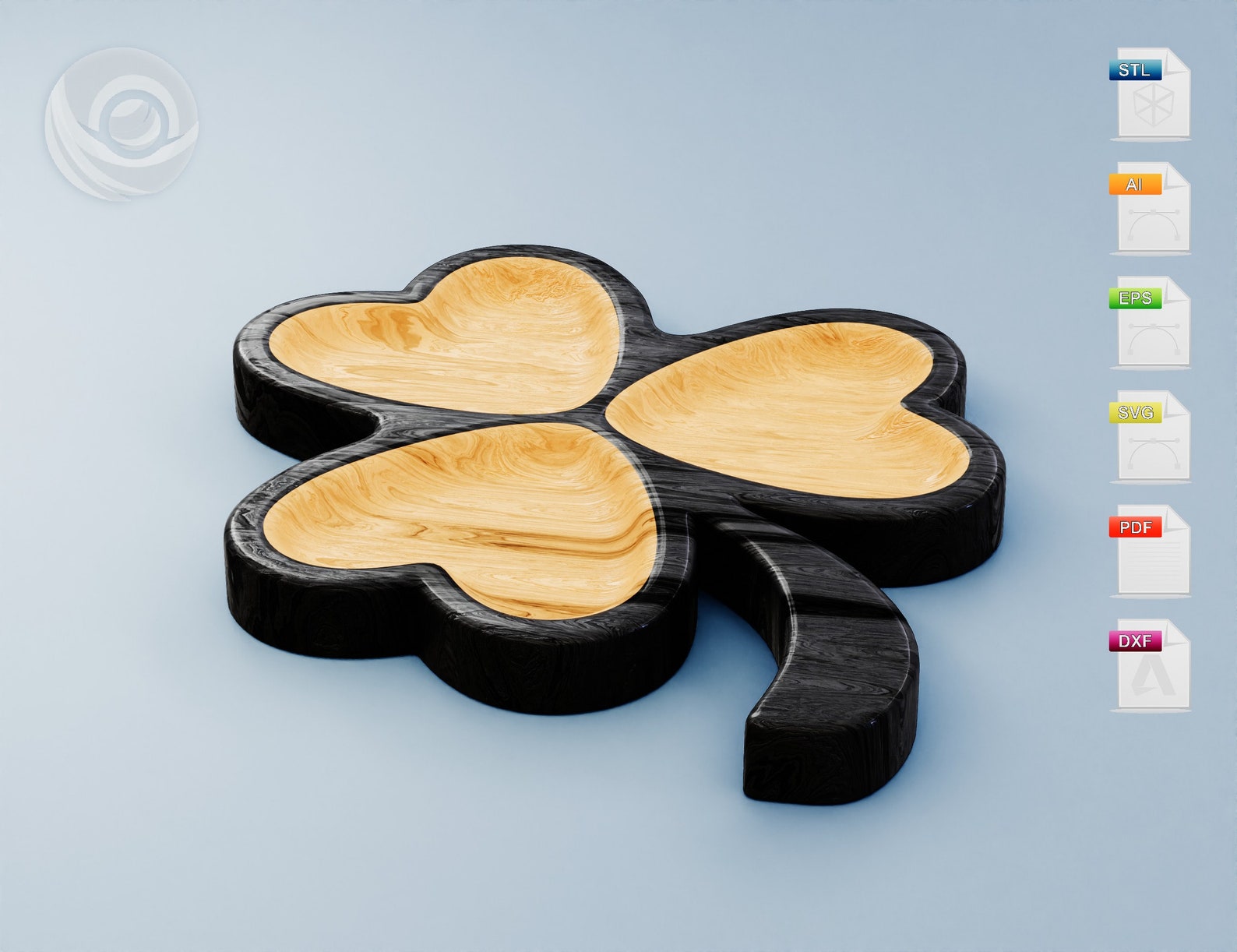 2 Lucky Clover Leaf Catchall Tray CNC Router Files, Appetizer Plate ...