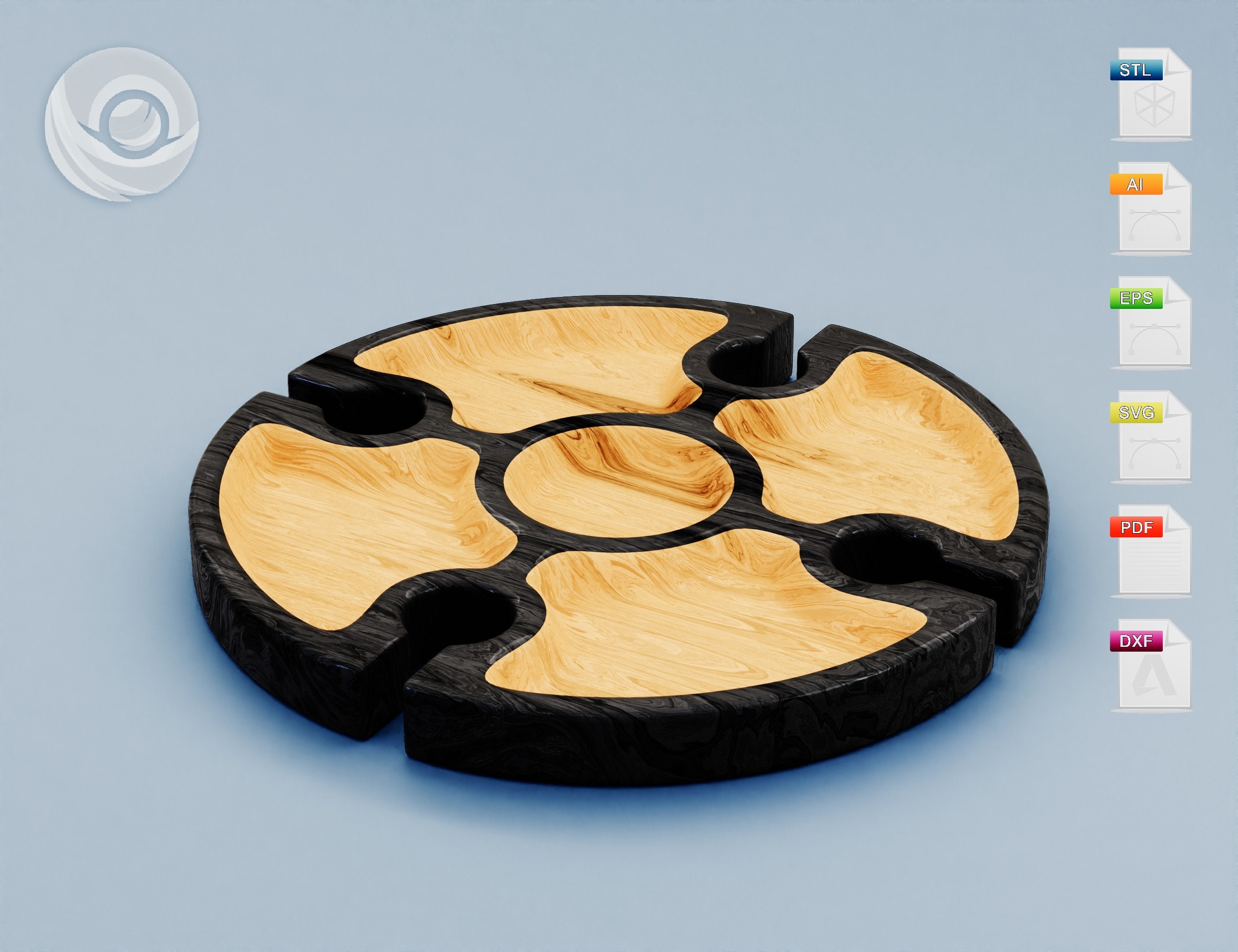STL Dxf Svg Files Wooden Tray Perfect for Food Holder/bbq - Etsy