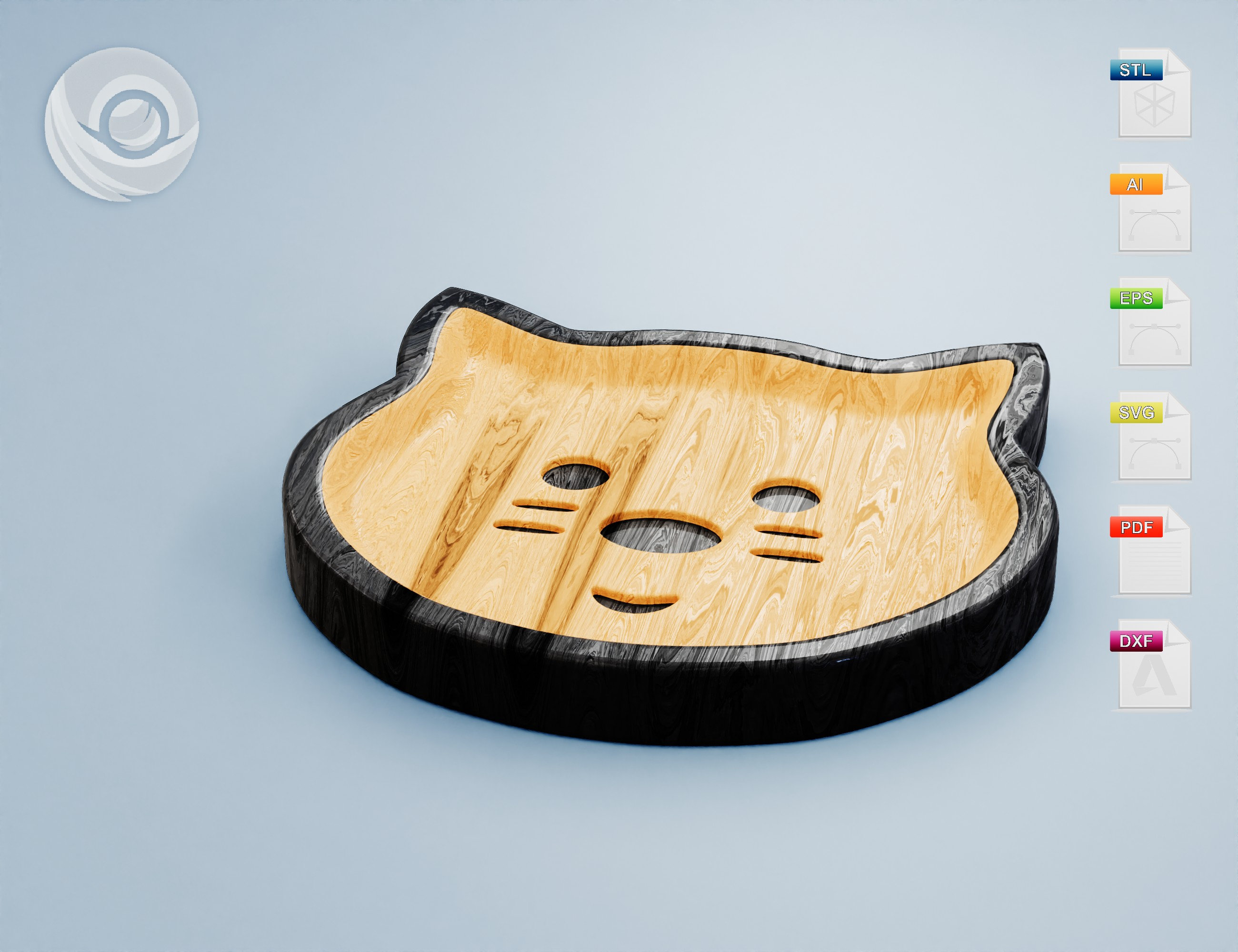 Cat Wooden Bowl for Cnc Router, Serving Plate STL, DXF, SVG Files - Etsy