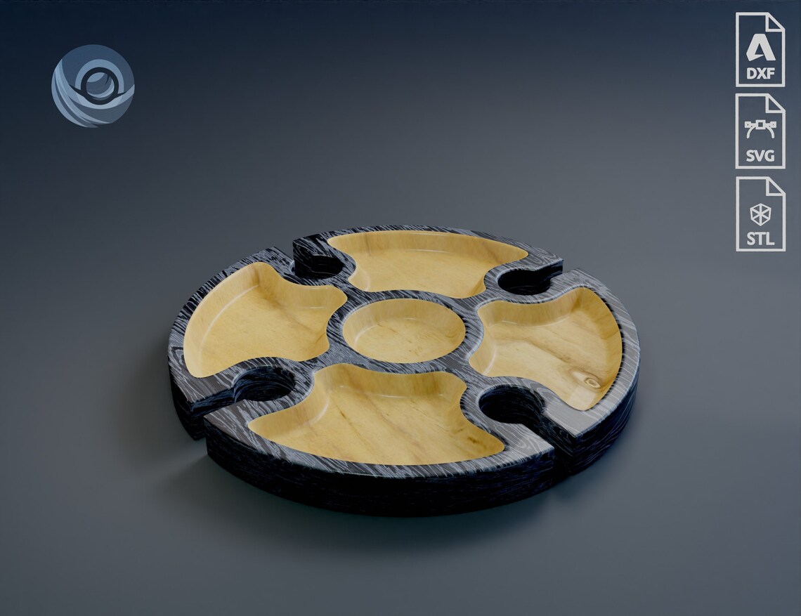 STL Dxf Svg Files Wooden Tray Perfect for Food Holder/bbq - Etsy