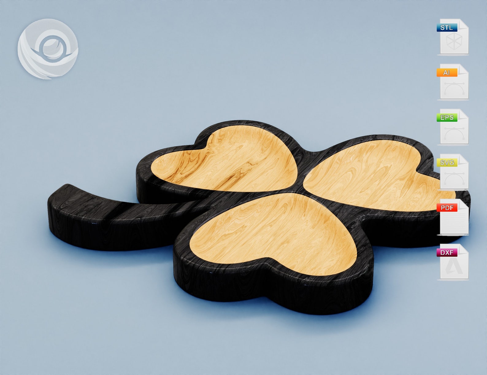 2 Lucky Clover Leaf Catchall Tray CNC Router Files, Appetizer Plate ...