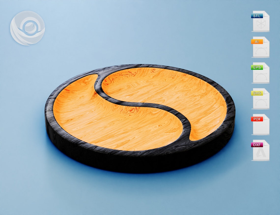 Yin Yang Wooden Bowl for Cnc Router, Serving Plate - STL, DXF, SVG ...