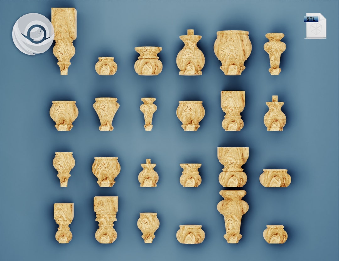 DIY CNC Router Templates Bundle for Custom Furniture Table Legs STL ...