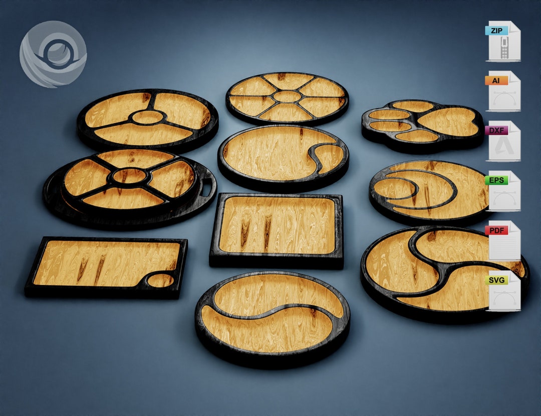 Set Of Custom Rolling Tray Cnc Router Files Stl 3d Print Files Router Template Dxf Svg Files