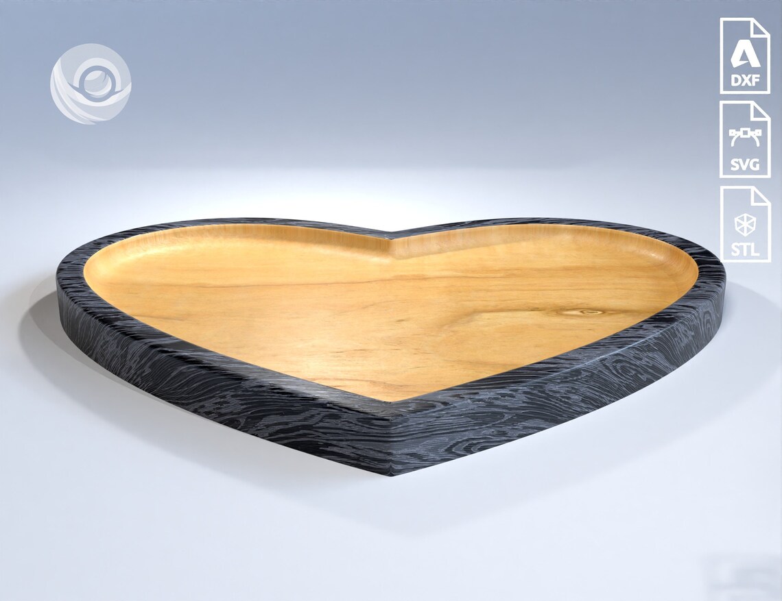 STL DXF SVG Files Heart Tray for Cnc Router Salad Platter - Etsy