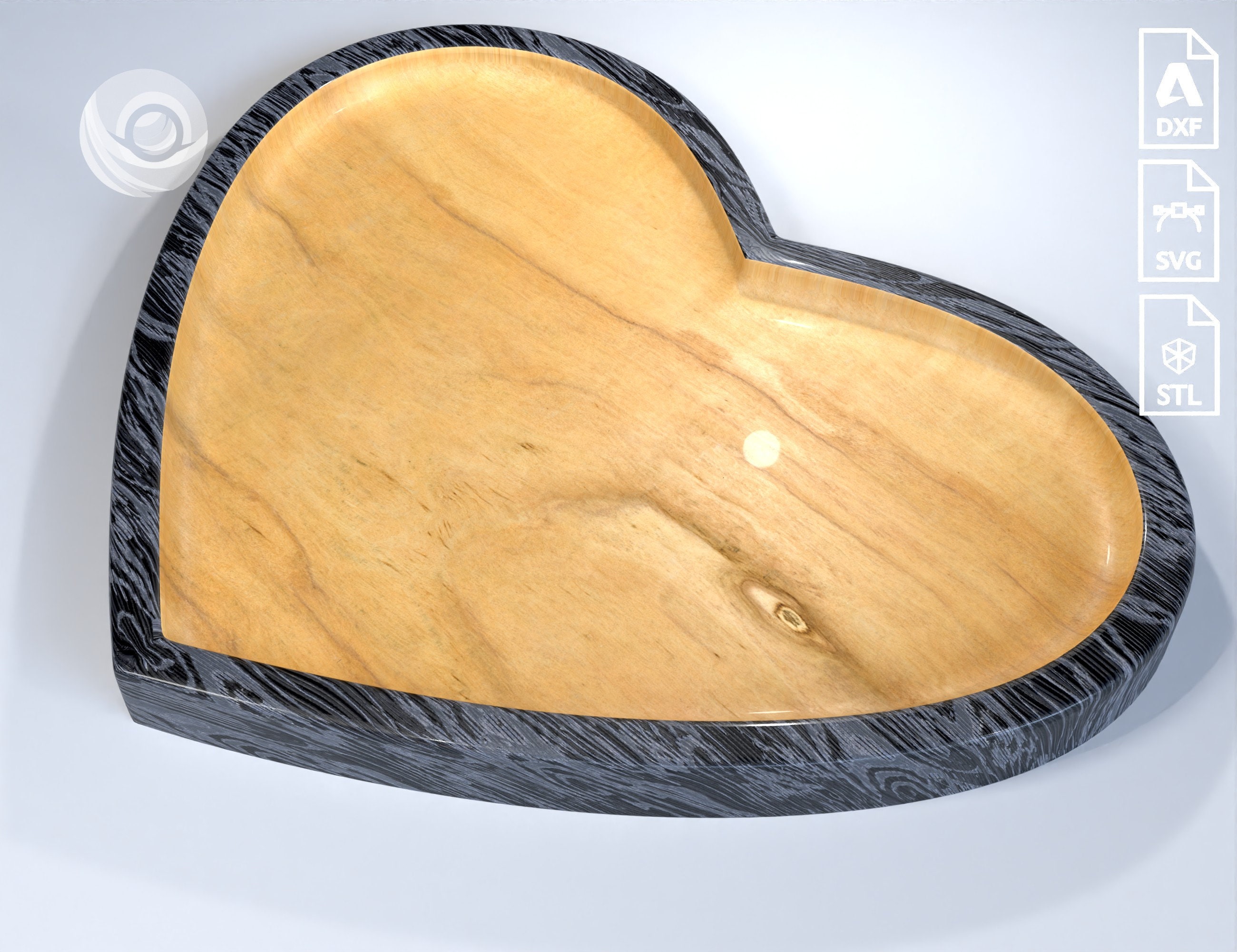 STL DXF SVG Files Heart Tray for Cnc Router Salad Platter - Etsy
