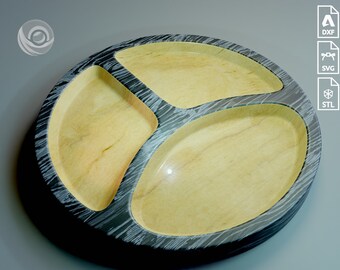 Cat Wooden Bowl for Cnc Router Serving Plate STL DXF SVG | Etsy