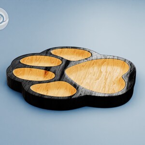 Dog Paw Catch All Tray Cnc Router Files, Wooden Tray, Serving Platter ...