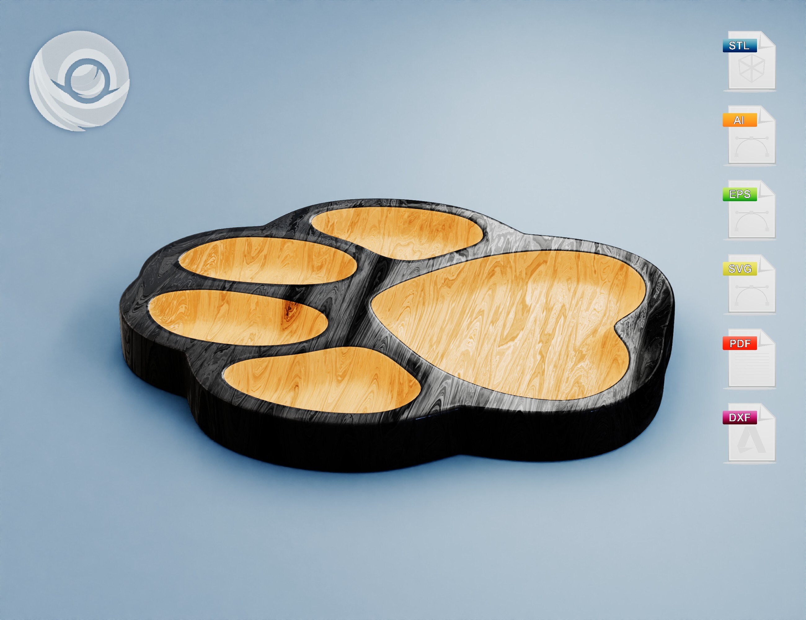 Dog Paw Catch All Tray Cnc Router Files, Wooden Tray, Serving Platter ...