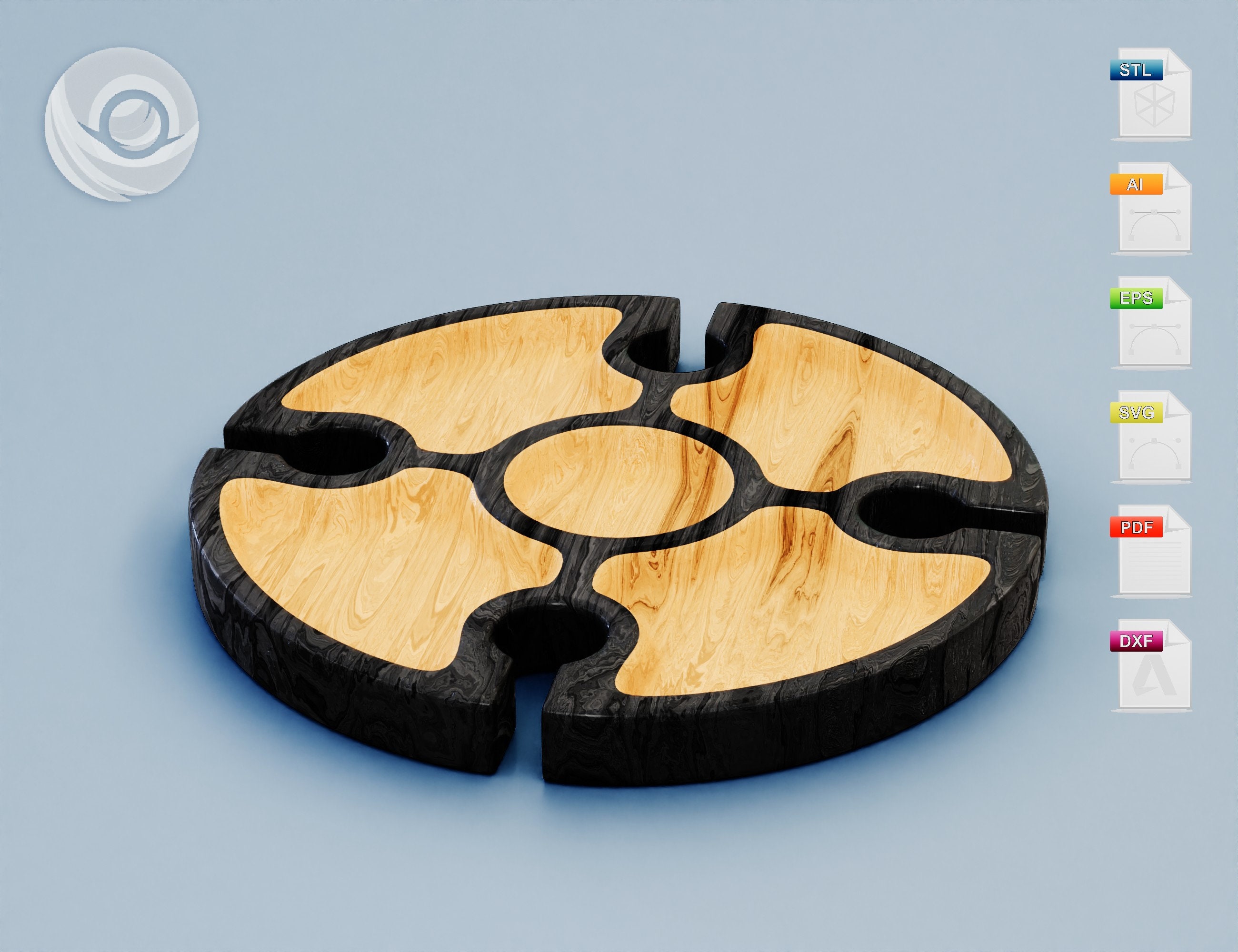 STL Dxf Svg Files Wooden Tray Perfect for Food Holder/bbq - Etsy