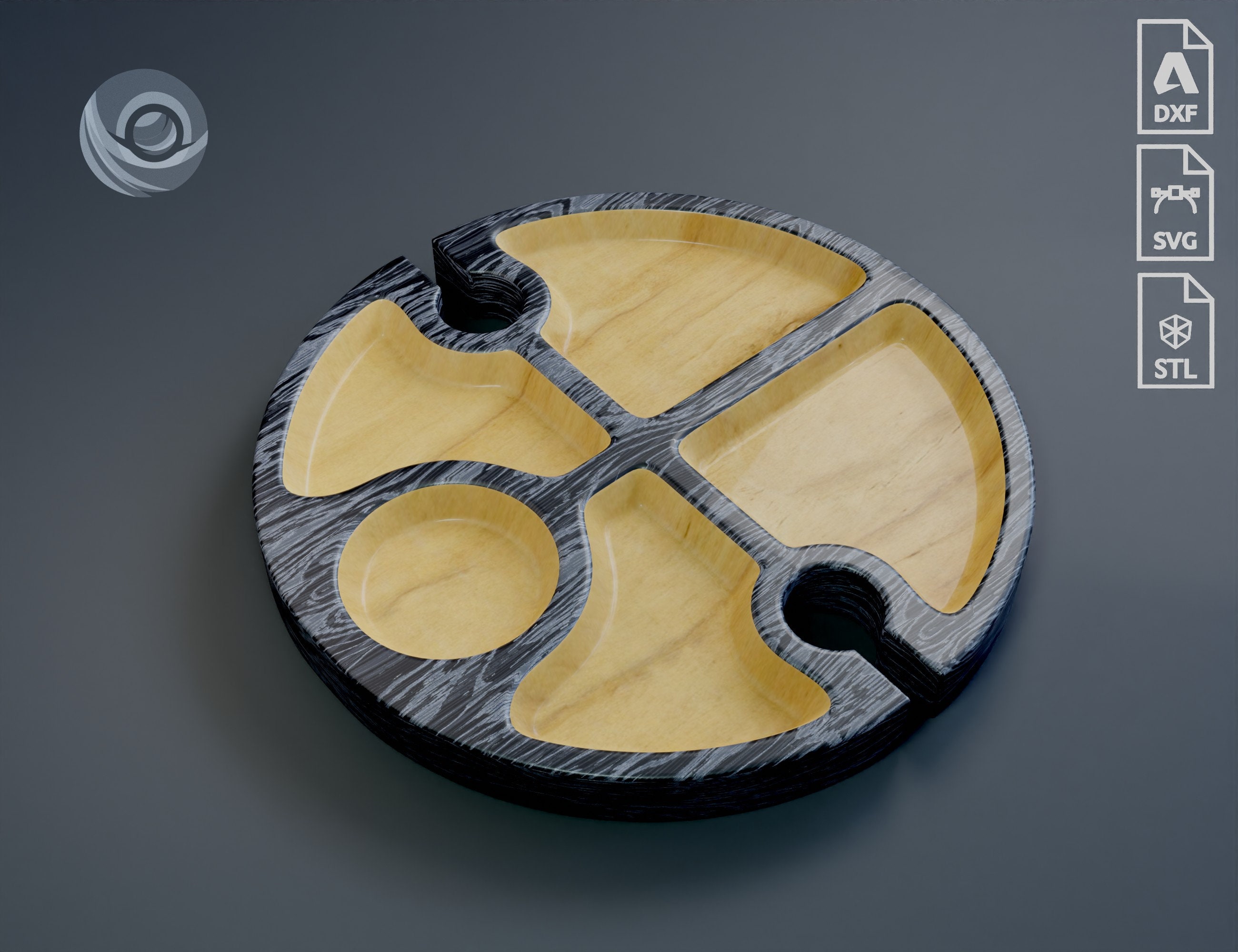 STL Dxf Svg Files Wood Tray Perfect for Food Holder/bbq - Etsy