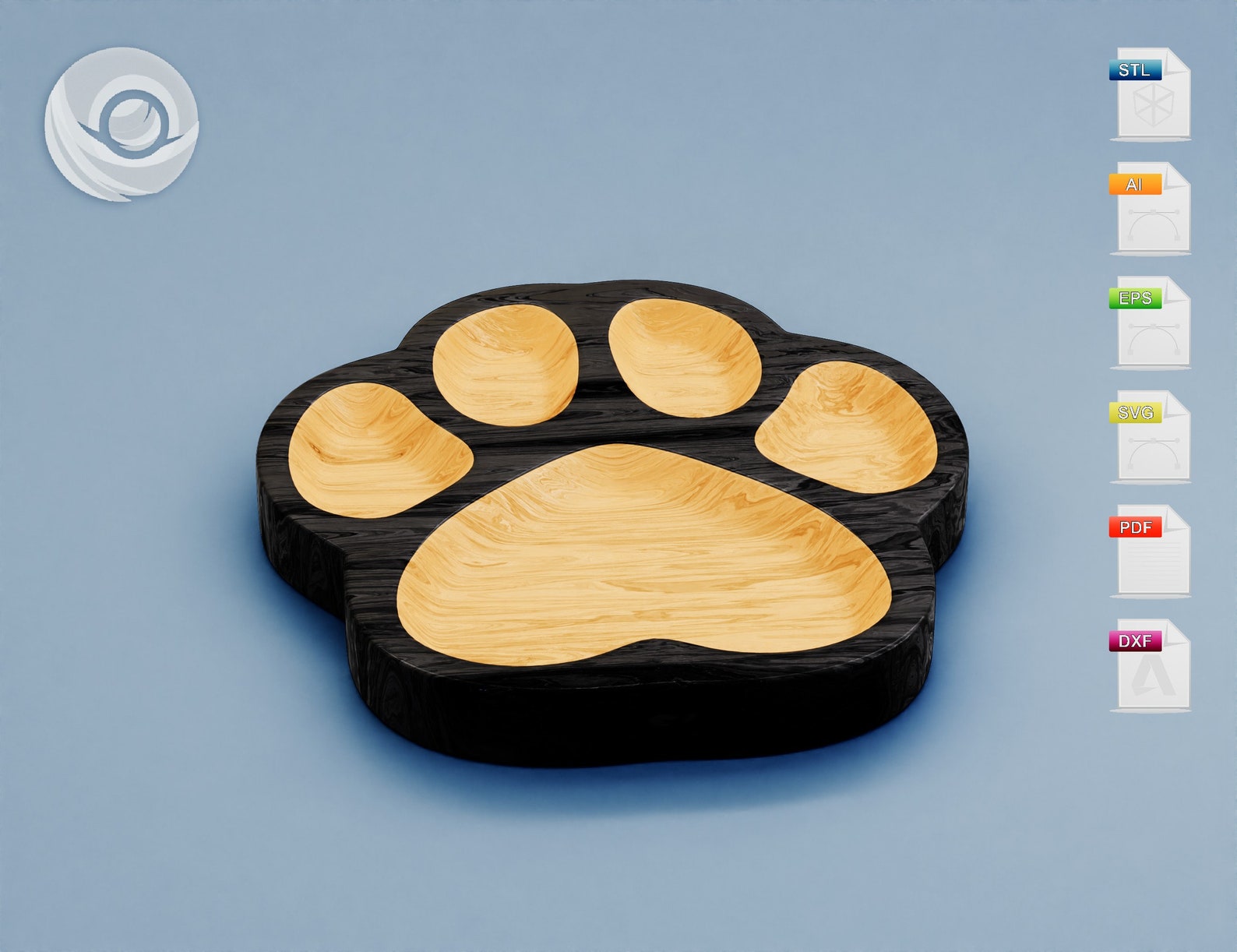 Dog Paw Catch All Tray Cnc Router Files, Wooden Tray, Serving Platter ...