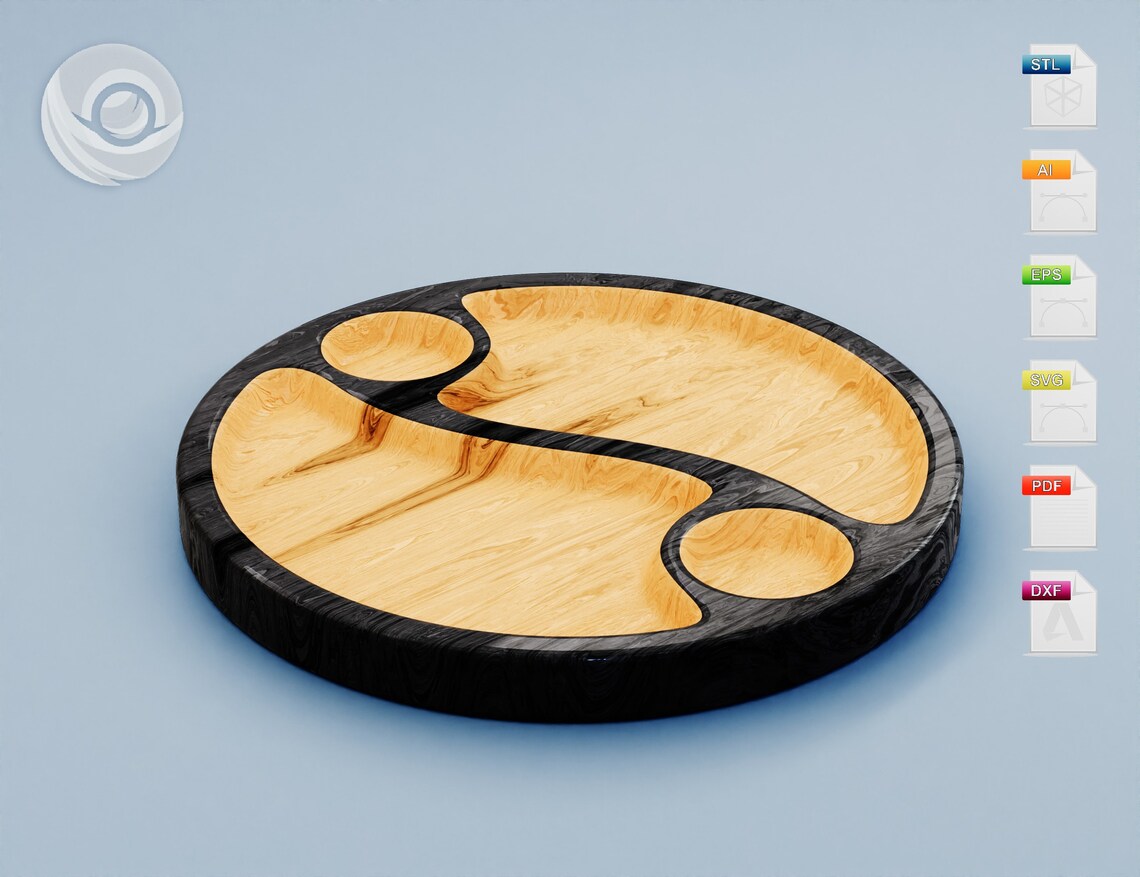 Wooden Serving Tray for Cnc Router, Instant Download STL, DXF, SVG ...