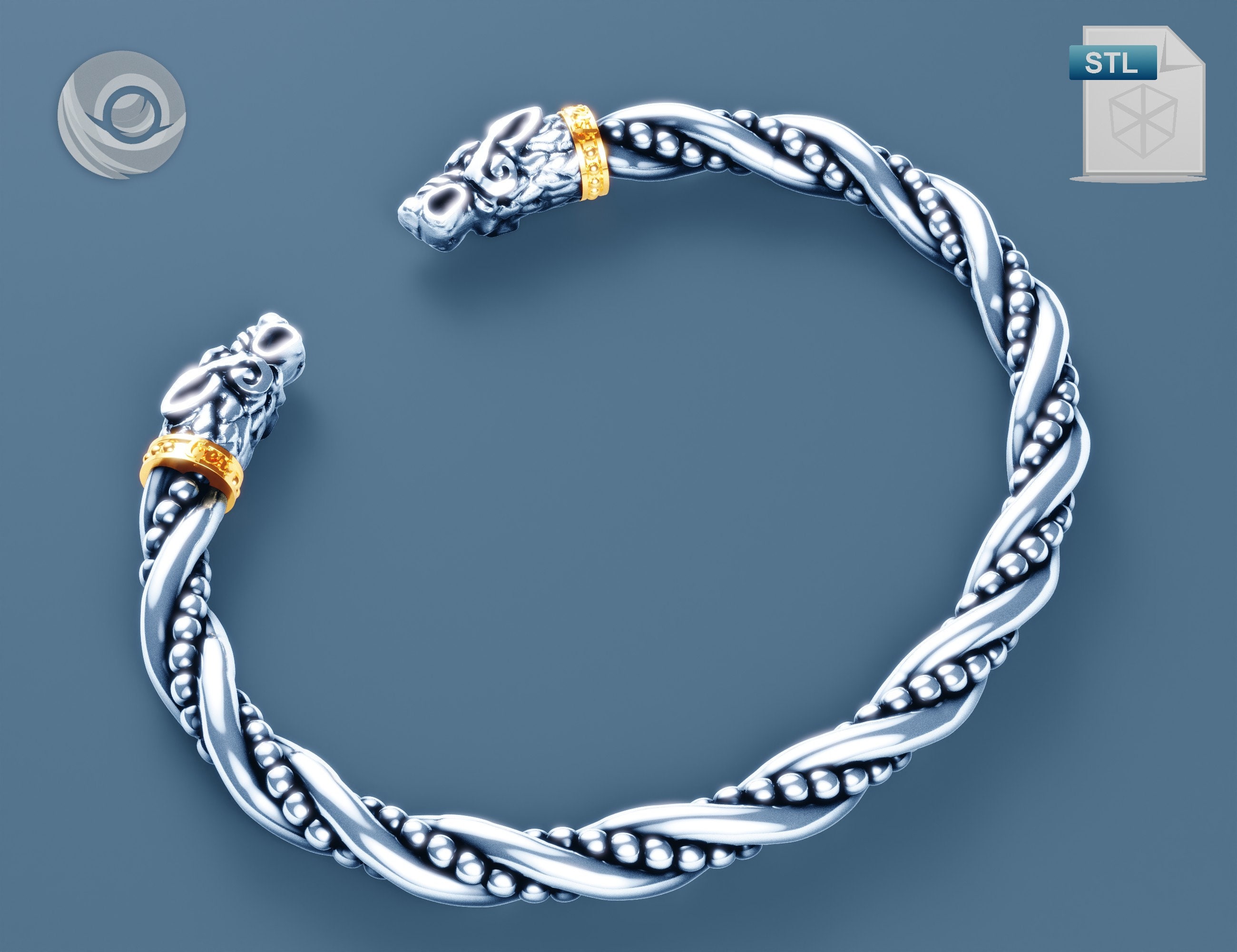 Geri and Freki Silver Band Fenrir Bracelet Ragnarok Viking - Etsy