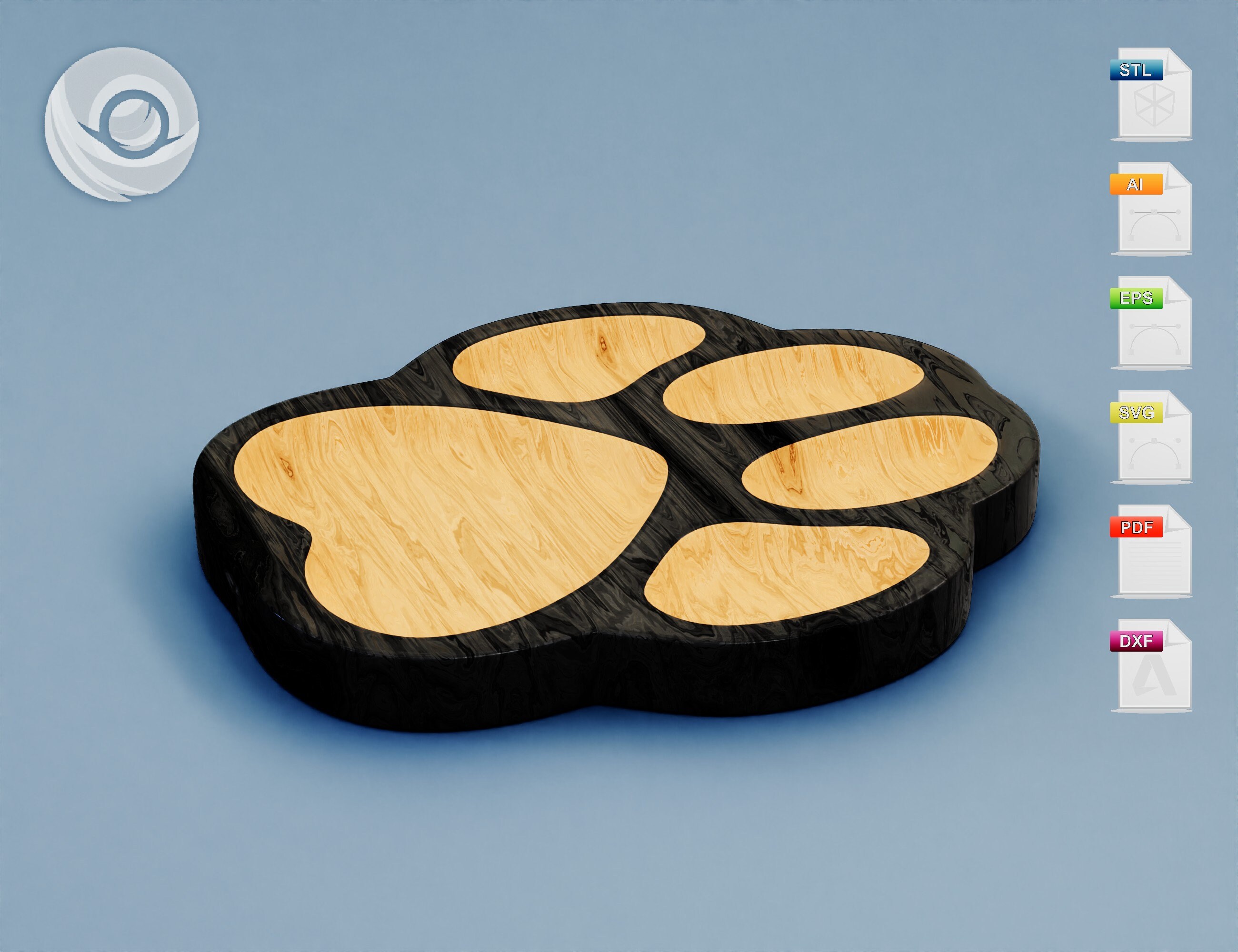 Dog Paw Catch All Tray Cnc Router Files, Wooden Tray, Serving Platter ...