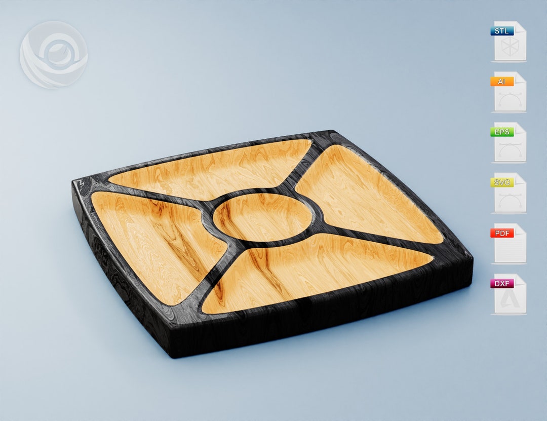 Square Wooden Plate Files for Cnc Router, Instant Download - STL, DXF ...