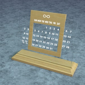 Digital Files and STL Model of Wooden Perpetual Desk Calendar - Desk ...
