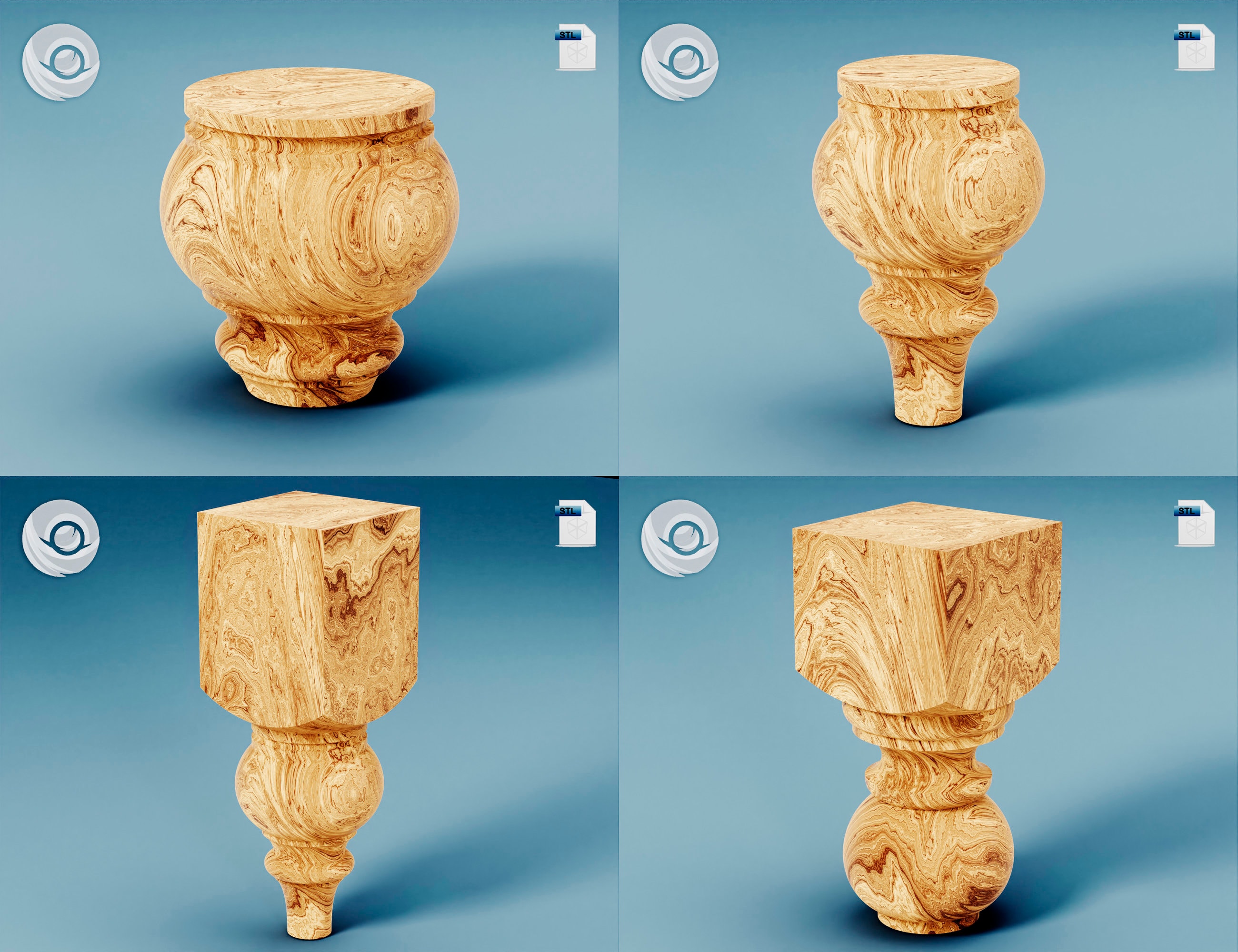 DIY CNC Router Templates Bundle for Custom Furniture Table Legs STL ...