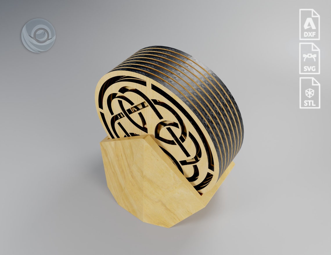 8 Celtic Knot Coaster With Stand Grill Home Decor Templates Laser ...