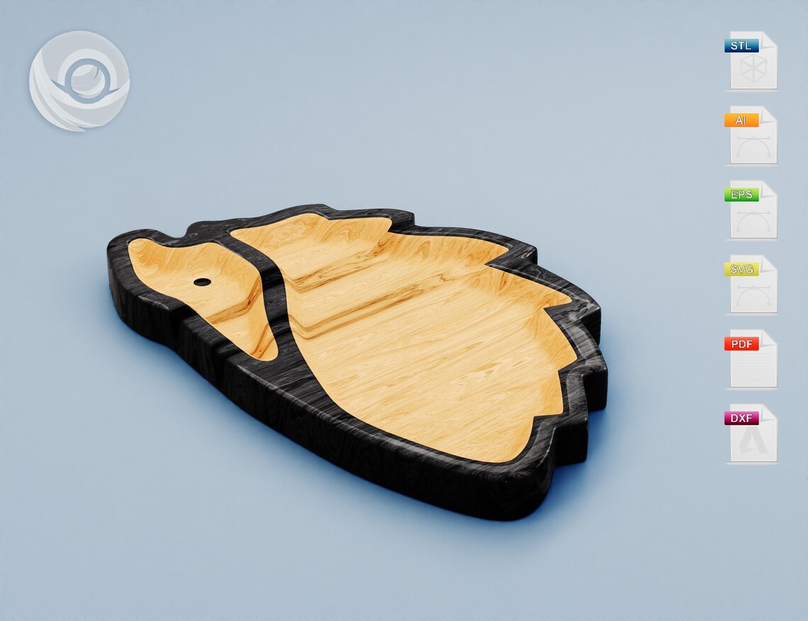 Hedgehog Combination Tray, Baby Plate for Cnc Router - STL, DXF, SVG ...
