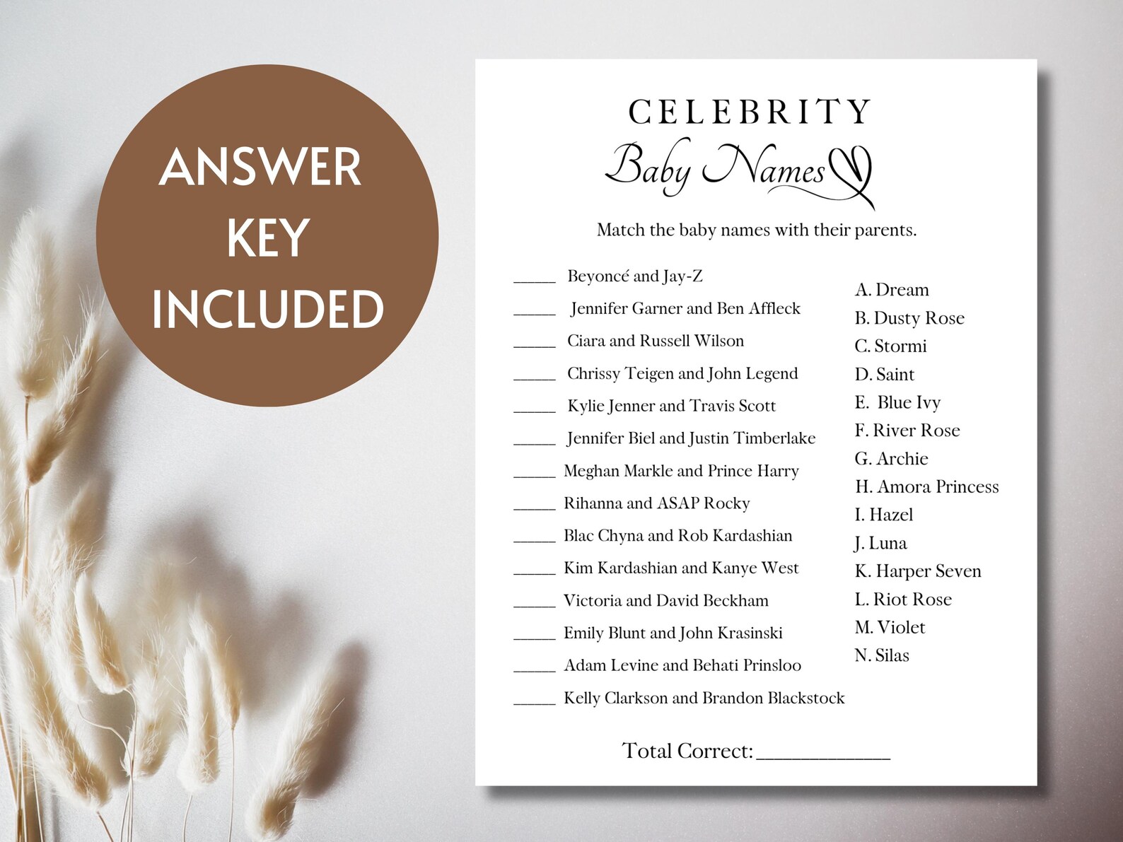 Baby Shower Game Celebrity Baby Shower Game, Minimalist Baby Shower ...