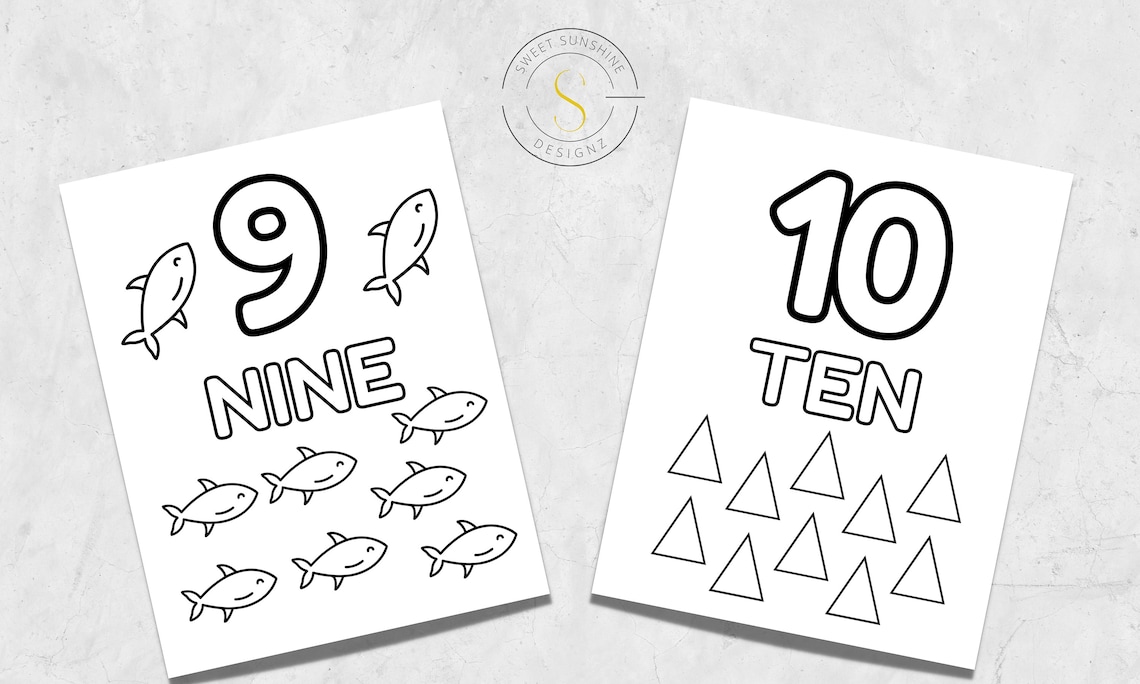 Number Coloring Pages (1-10) Printable Preschool, Kindergarten ...
