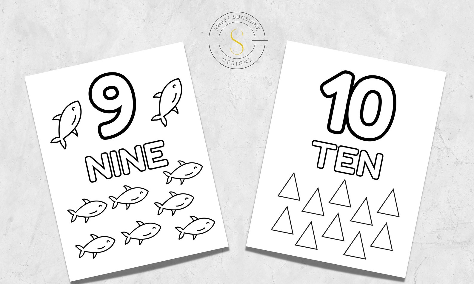 Number Coloring Pages (1-10) Printable Preschool, Kindergarten ...