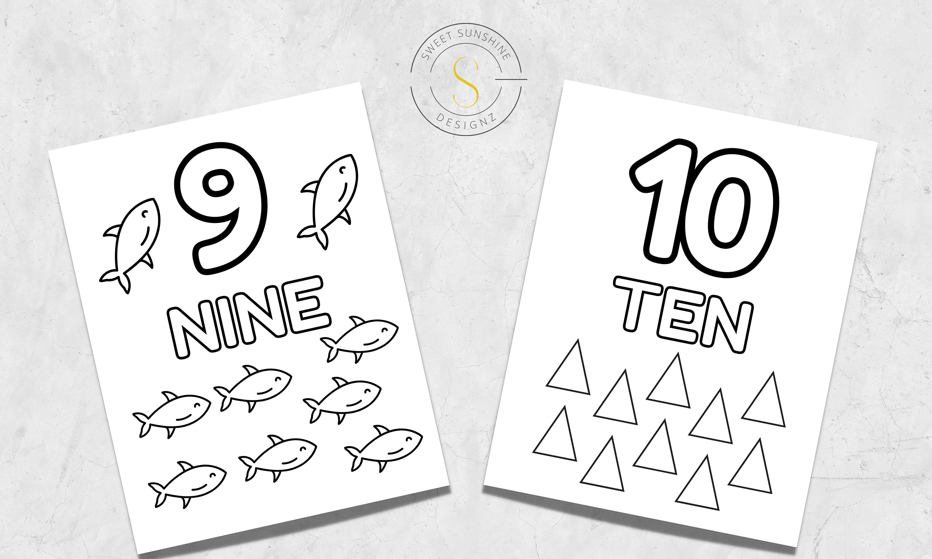 Number Coloring Pages (1-10) Printable Preschool, Kindergarten ...