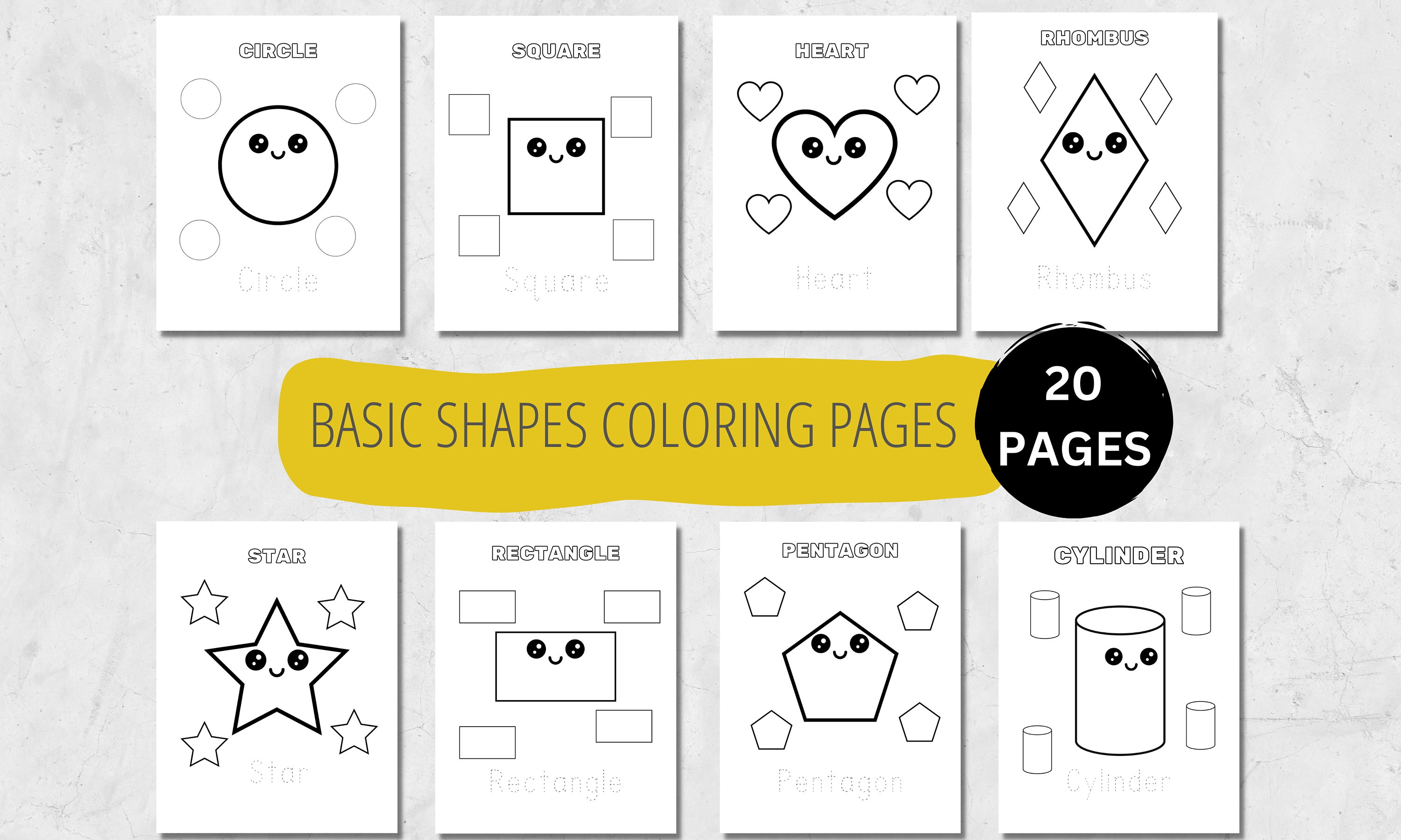 Simple Shapes Coloring Pages Preschoolers